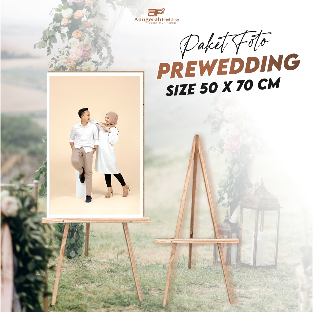 Jual CETAK FOTO PREWEDDING 20R JUMBO 50X70CM BINGKAI MDF (PREWED ...