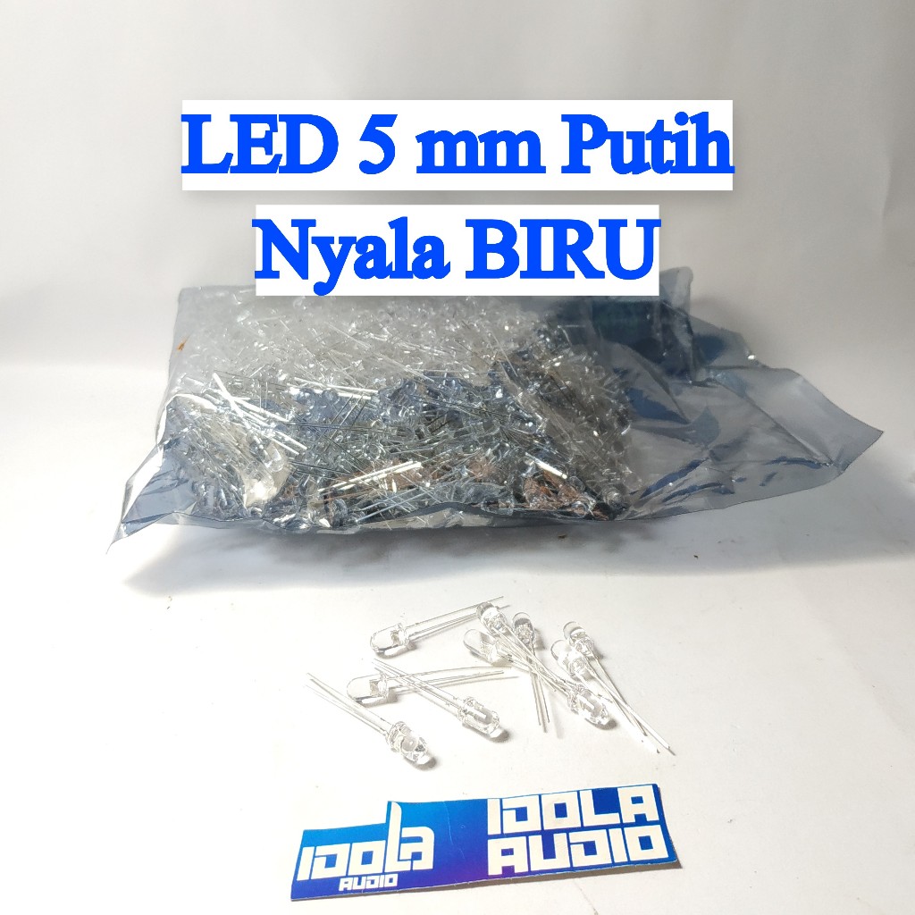 Jual (10 PCS) LED 5 mm Putih Nyala BIRU | Lampu LED Bening Kecil Biru ...