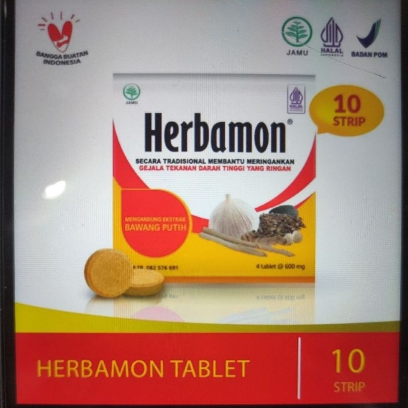 Jual Herbamon suplemen tradisional meringankan gejala hipertensi strip ...