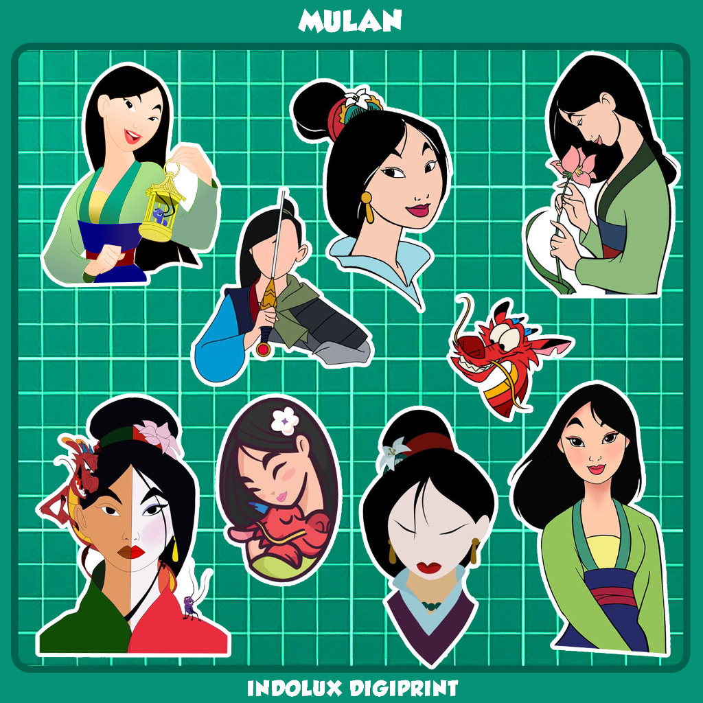 Jual Sticker Mulan Disney Princess Stiker Fa Mulan 10pcs Journal ...