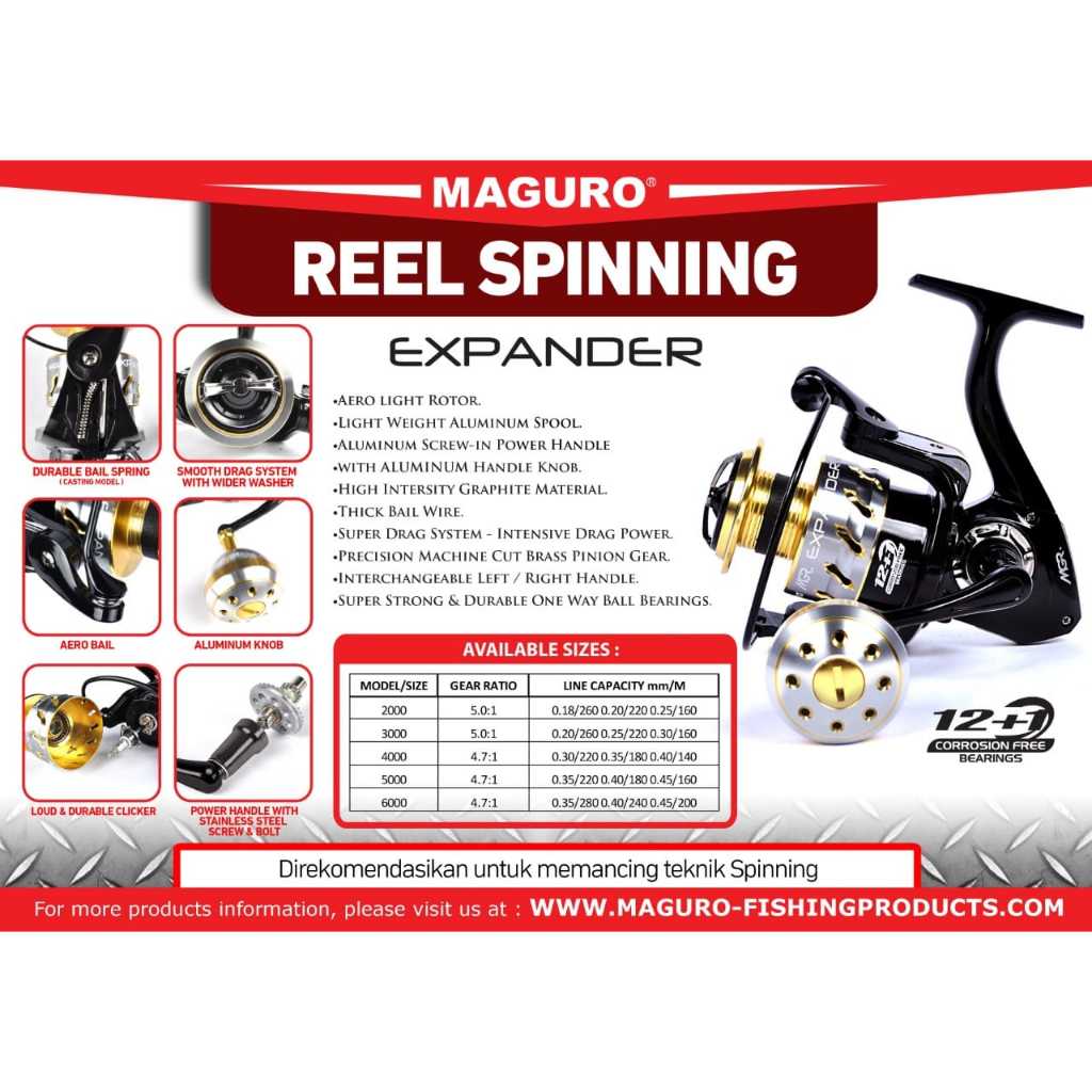 Jual Reel SPINNING MAGURO EXPANDER (POWER HANDLE) | Shopee Indonesia