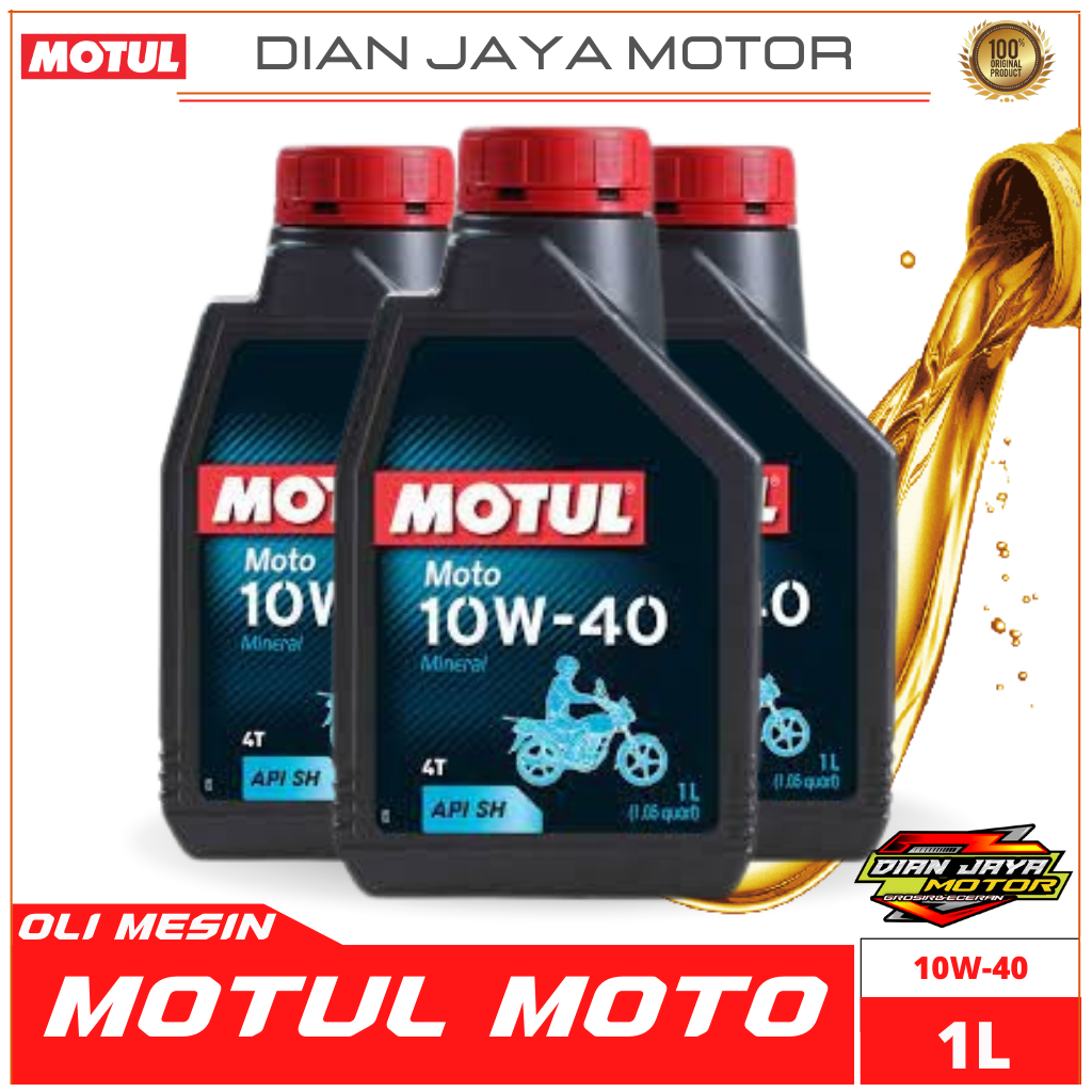 Jual Oli Motul Moto 4T 10W-40 1 Liter API SH Oli Mesin Motor Motul MOTO ORIGINAL | Shopee Indonesia