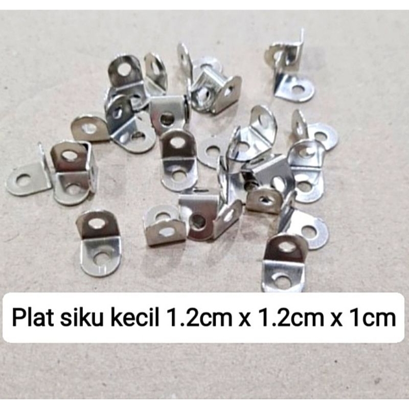 Jual plat siku L kecil ambalan (100 pcs) 1.2cm bracket klem besi lubang ...