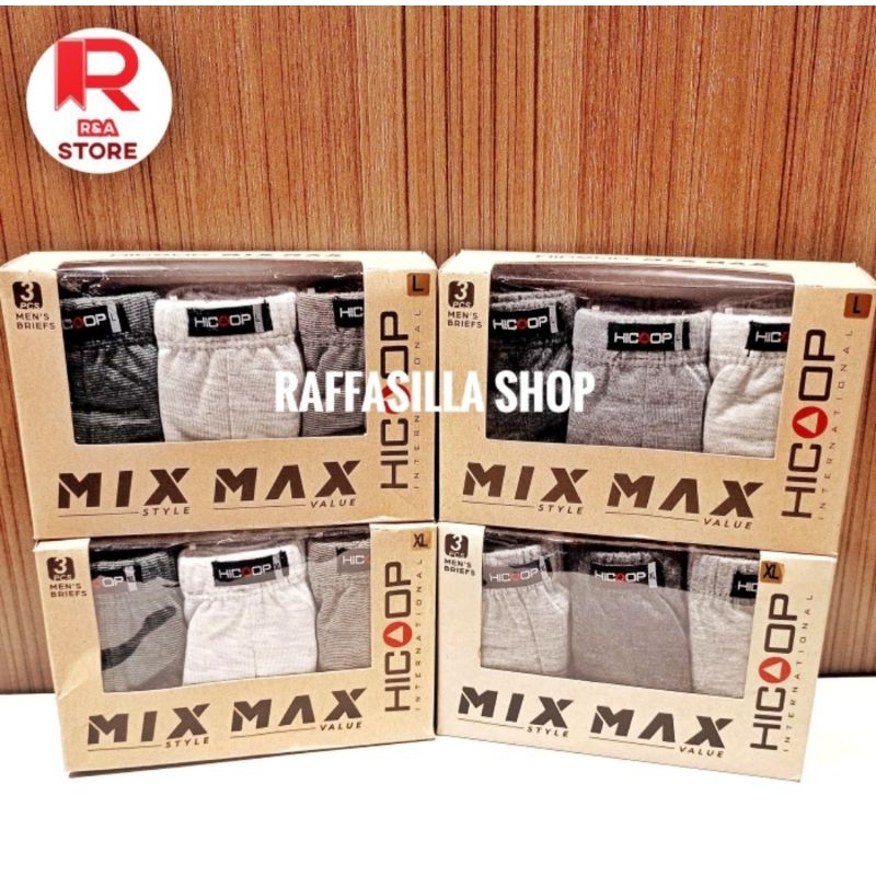 Jual Celana Dalam Pria Hicoop MIX MAX isi 3 Pcs Men Brief | Shopee ...