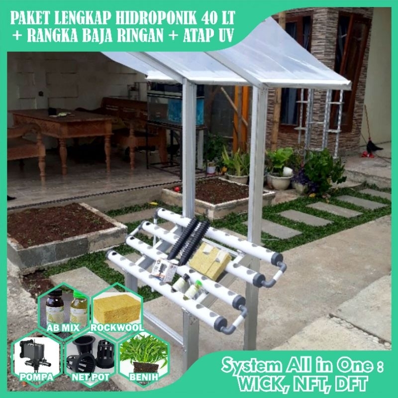 Jual Paket Instalasi Hidroponik 40LT + Rangka Atap UV | Shopee Indonesia