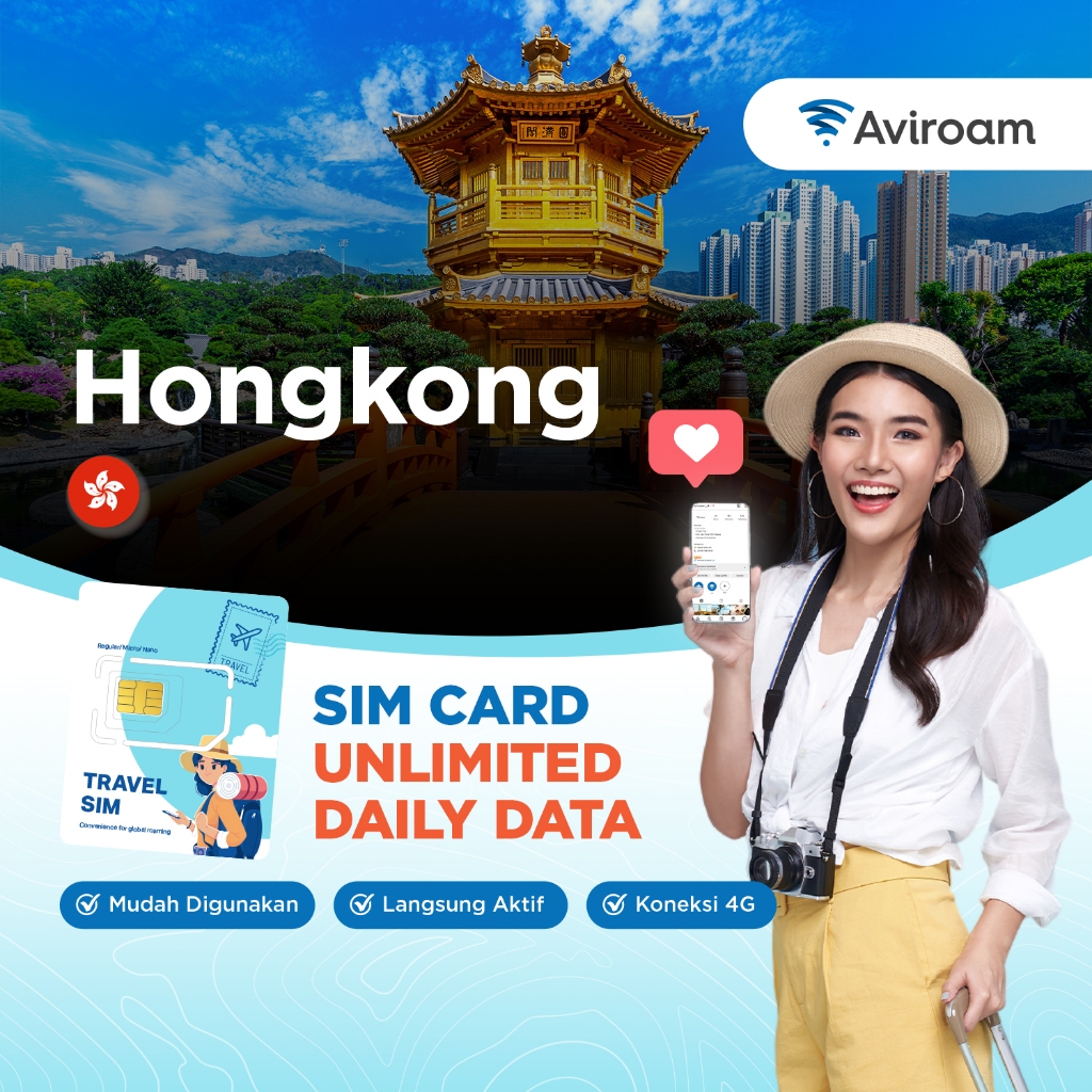 Jual Aviroam Sim Card Travel ( Hongkong ) - Unlimited Daily Data | Shopee Indonesia