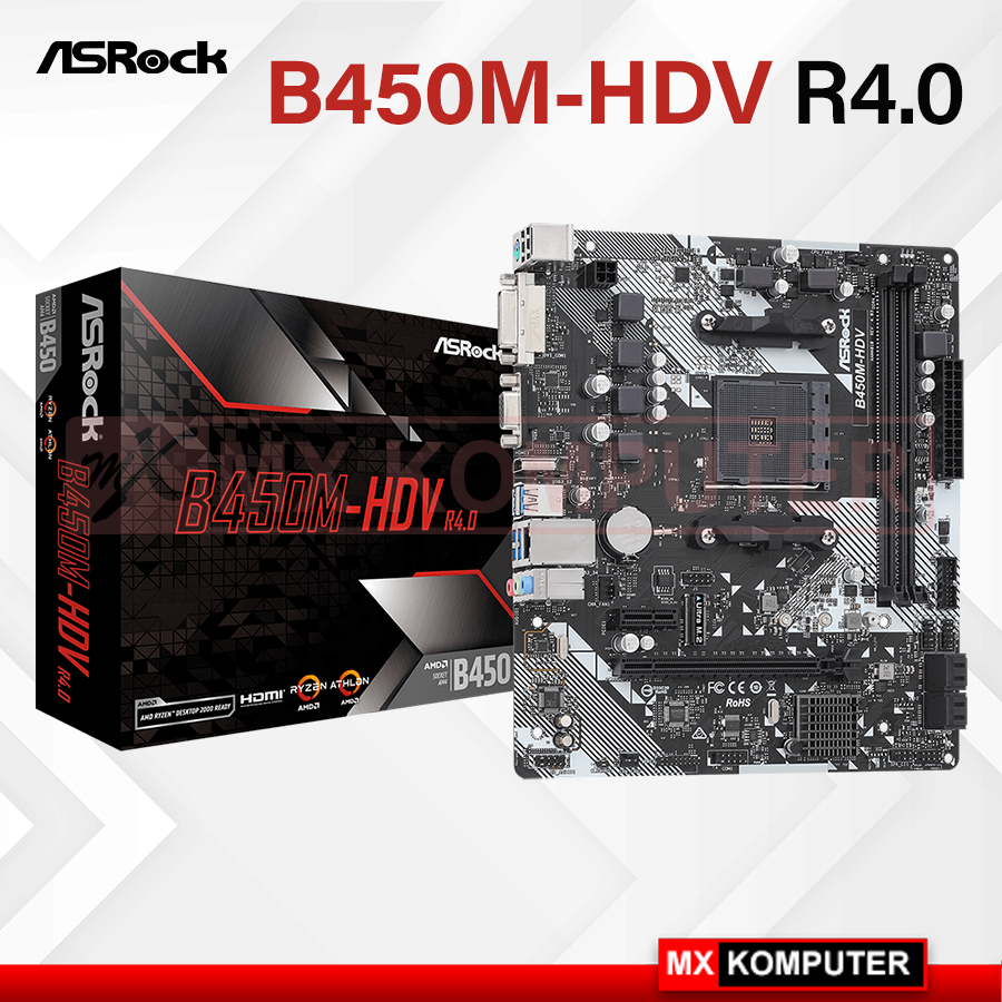 Jual Motherboard Asrock B450M-HDV (AM4, B450, DDR4) | Shopee Indonesia