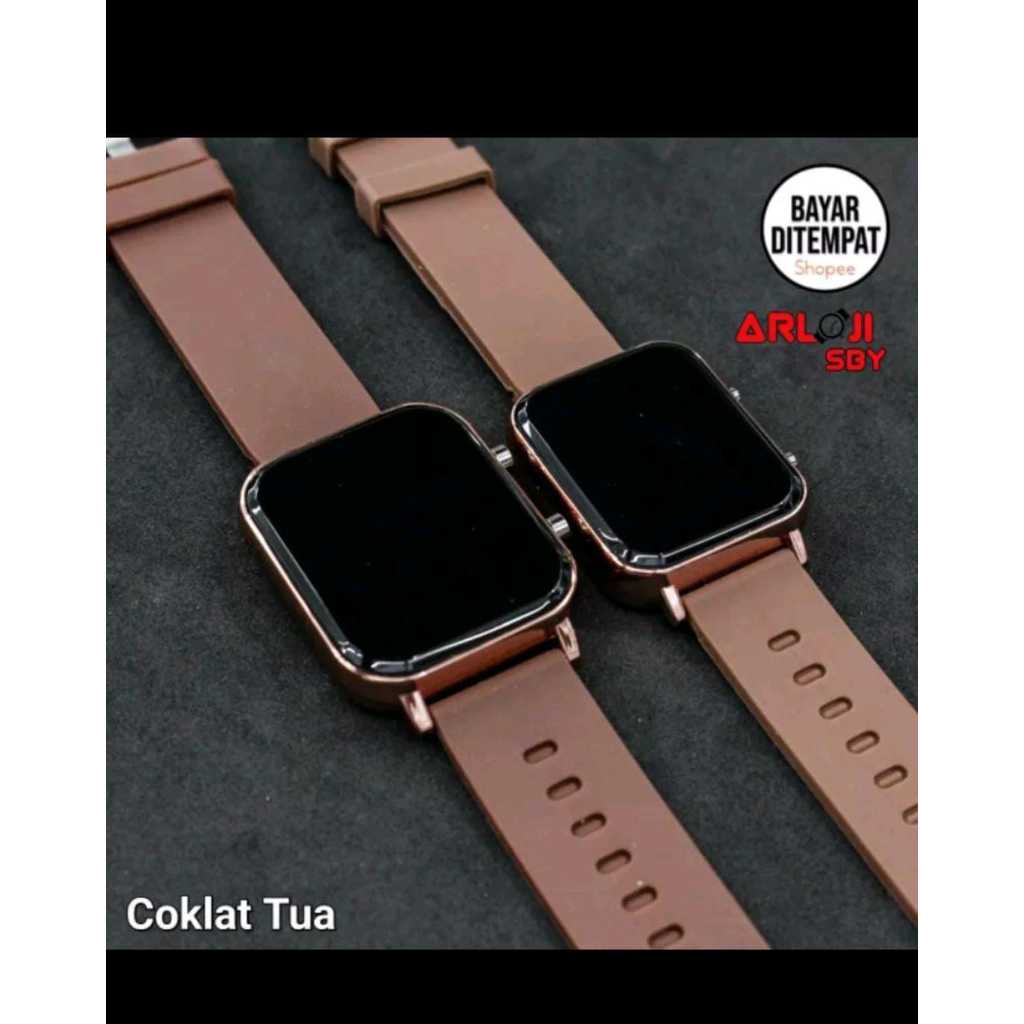 Jual C ( C00012 ) JAM TANGAN LED CUOPLE RUBBER WARNA KARET BARU ...