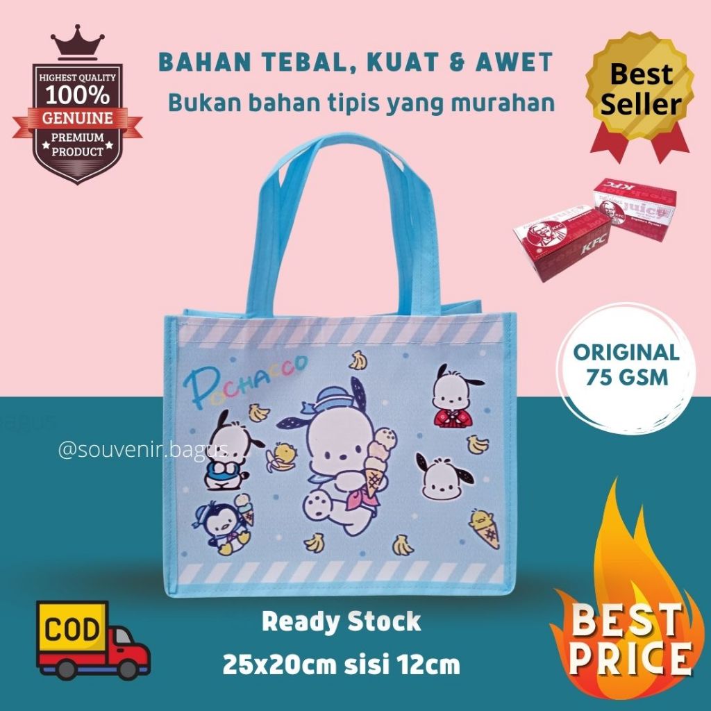 Jual Tas Ultah anak pochacco biru muda souvenir ulang tahun pocaco ...