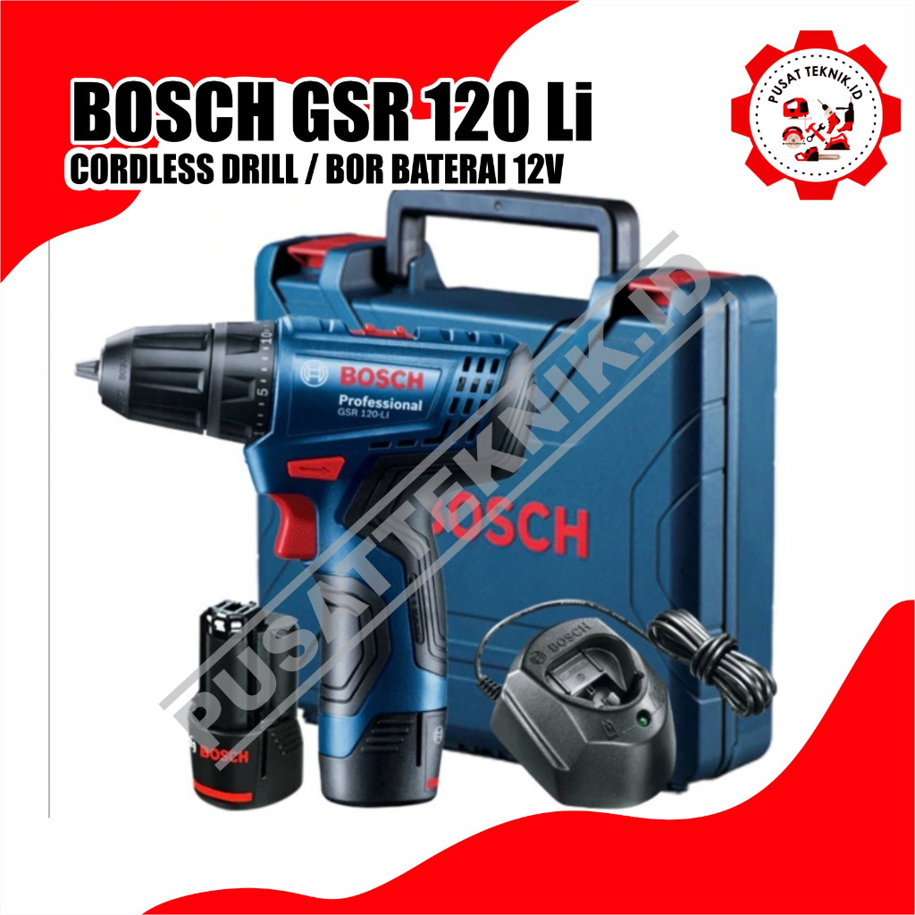 Jual Bor Cordless BOSCH GSR 120-Li/Mesin Bor Baterai Bosch/Bor Charger ...