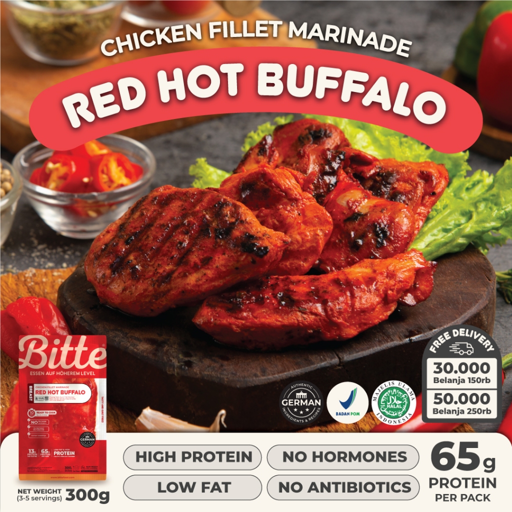 Jual Bitte Food Red Hot Buffalo Chicken Fillet Marinade / Ayam Filet ...