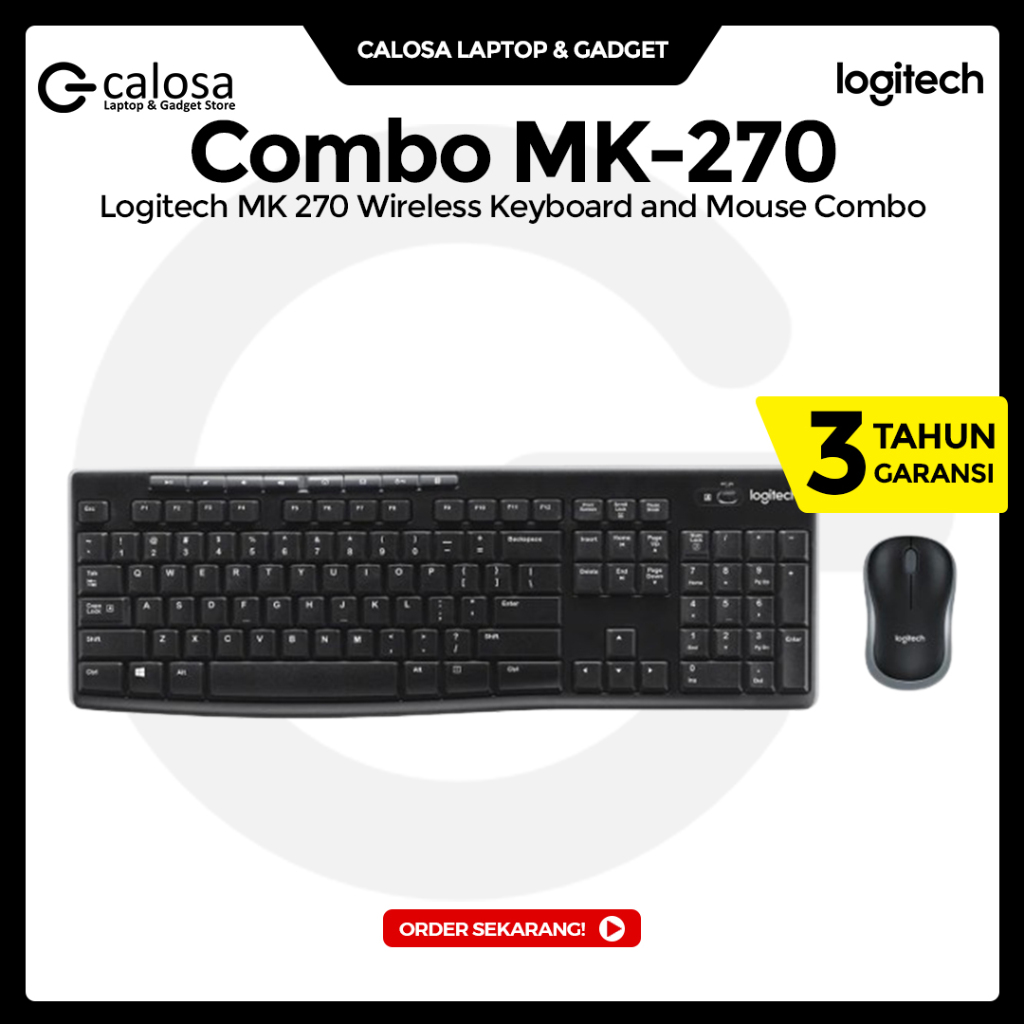 Jual Logitech MK 270 Wireless Keyboard and Mouse Combo - Original MK270 ...
