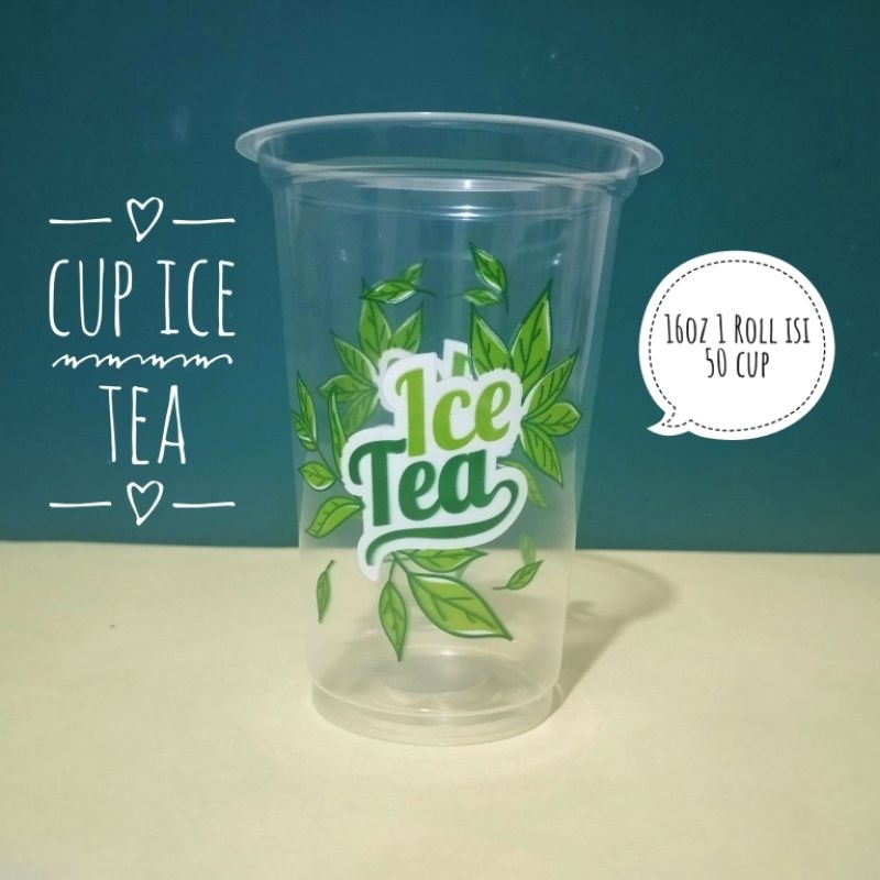 Jual CUP ICE TEA gelas es teh 16oz 50pcs | Shopee Indonesia