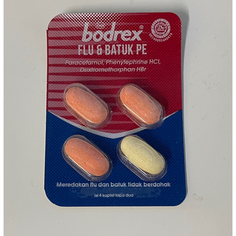 Jual Bodrex Flu dan Batuk PE 1 Blister @ 4 Kaplet / Meredakan Flu dan ...