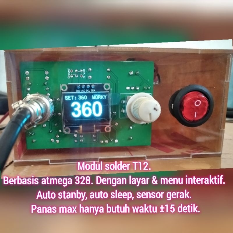 Jual Solder T12, C210, solder station, soldering iron lengkap casing ...