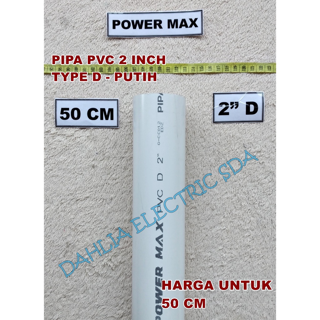 Jual PIPA PVC 2 INCH D PUTIH POWER MAX PANJANG 50CM | Shopee Indonesia