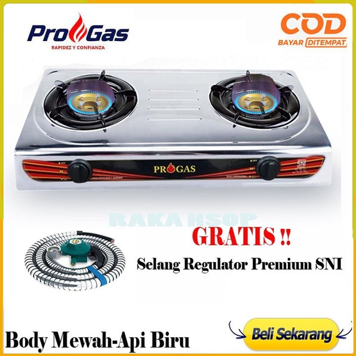 Jual Kompor Progas 2 Tungku Teflon/Kompor Progas 2 Tungku+Slang Caisar ...