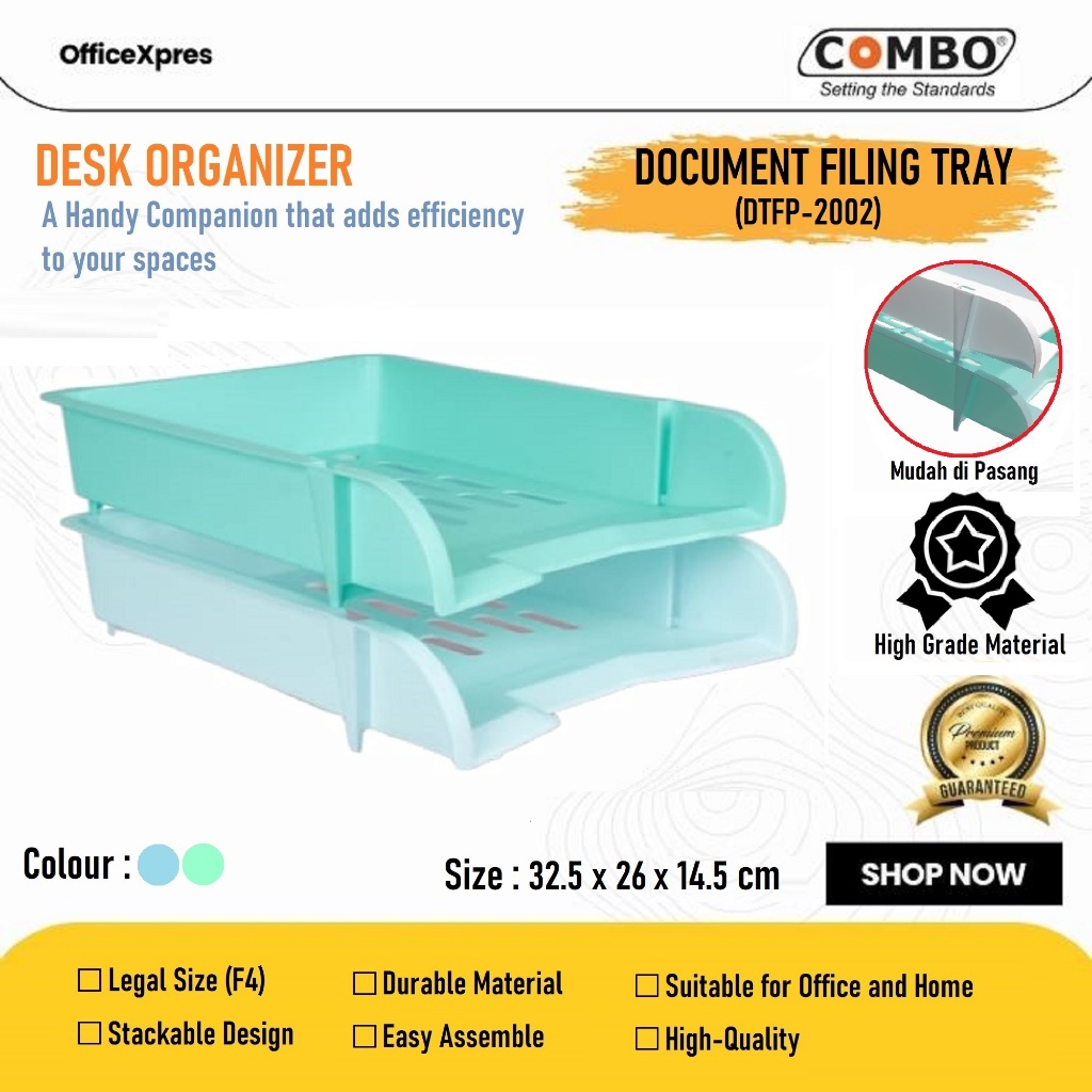 Jual Document Tray Plastik / Rak Dokumen Plastik / Paper Tray 2 Susun ...