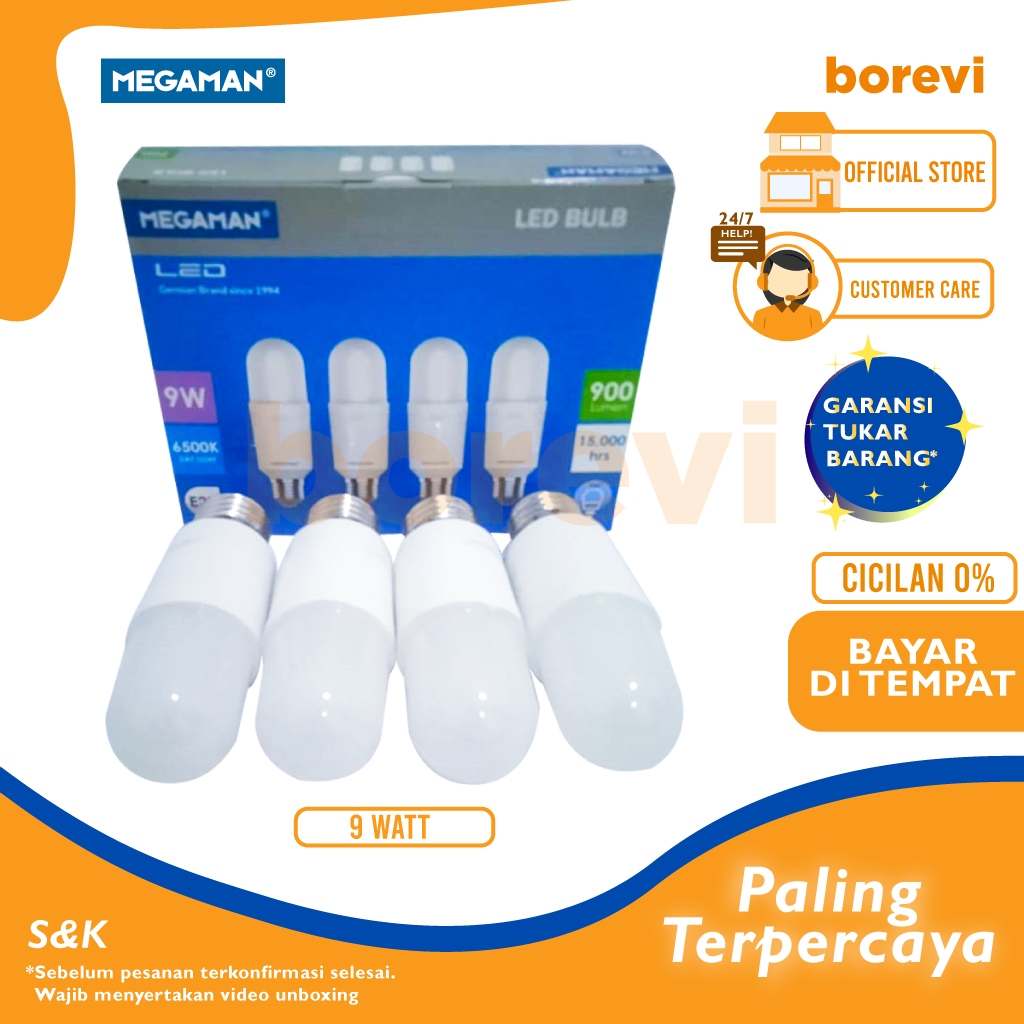 Jual Megaman 5 9 12 15 Watt 4pk Lampu Led Putih 6500K Ytp p bulb | Shopee Indonesia