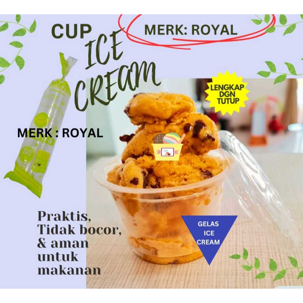 Jual Gelas Ice Cream Cup merk Royal 65ml + tutup | Shopee Indonesia