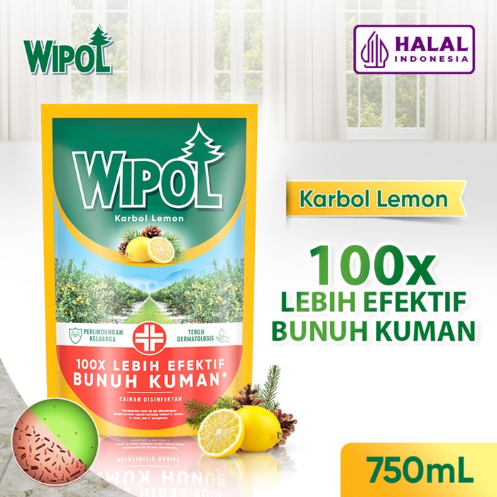 Jual Wipol Karbol Lemon Refill 750 mL Pouch 750mL | Shopee Indonesia