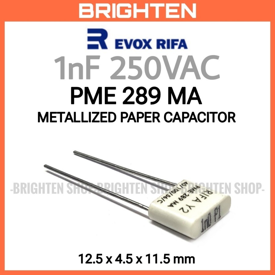 Jual RIFA 1nF 250VAC Metallized Paper Capacitor EMI Filter PME289MA ...