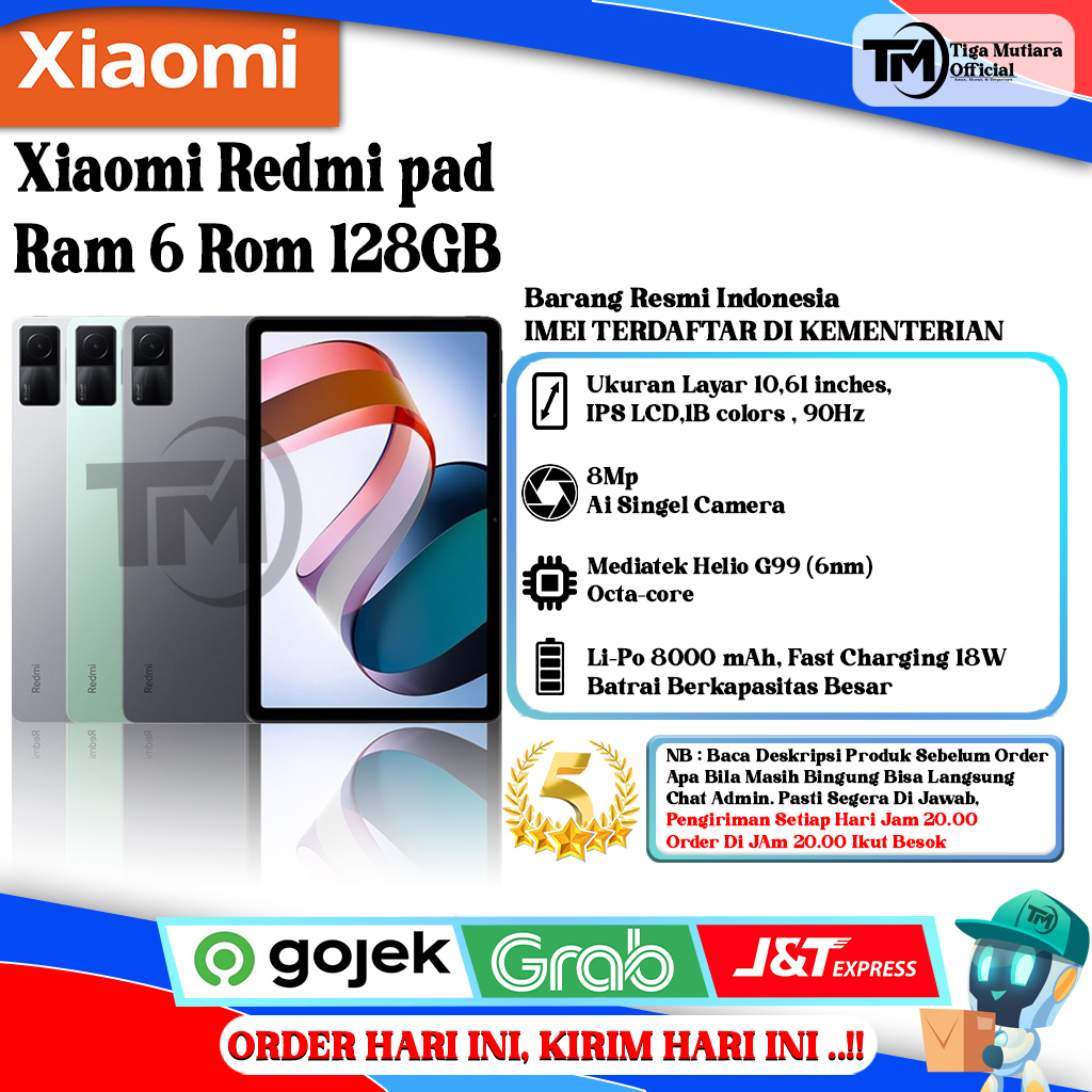Jual Xiaomi Redmi Pad Ram 6 Rom 128GB Segel Original & Bergaransi Resmi ...