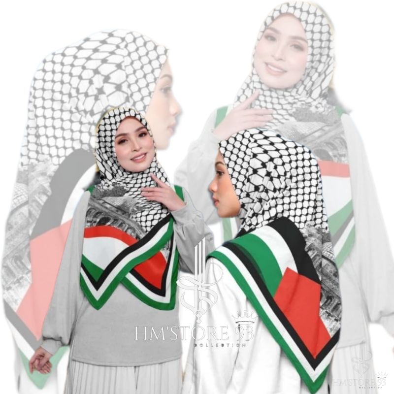 Jual HIJAB VOAL MOTIF PALESTINA KERUDUNG SEGI EMPAT JILBAB SEGIEMPAT ...