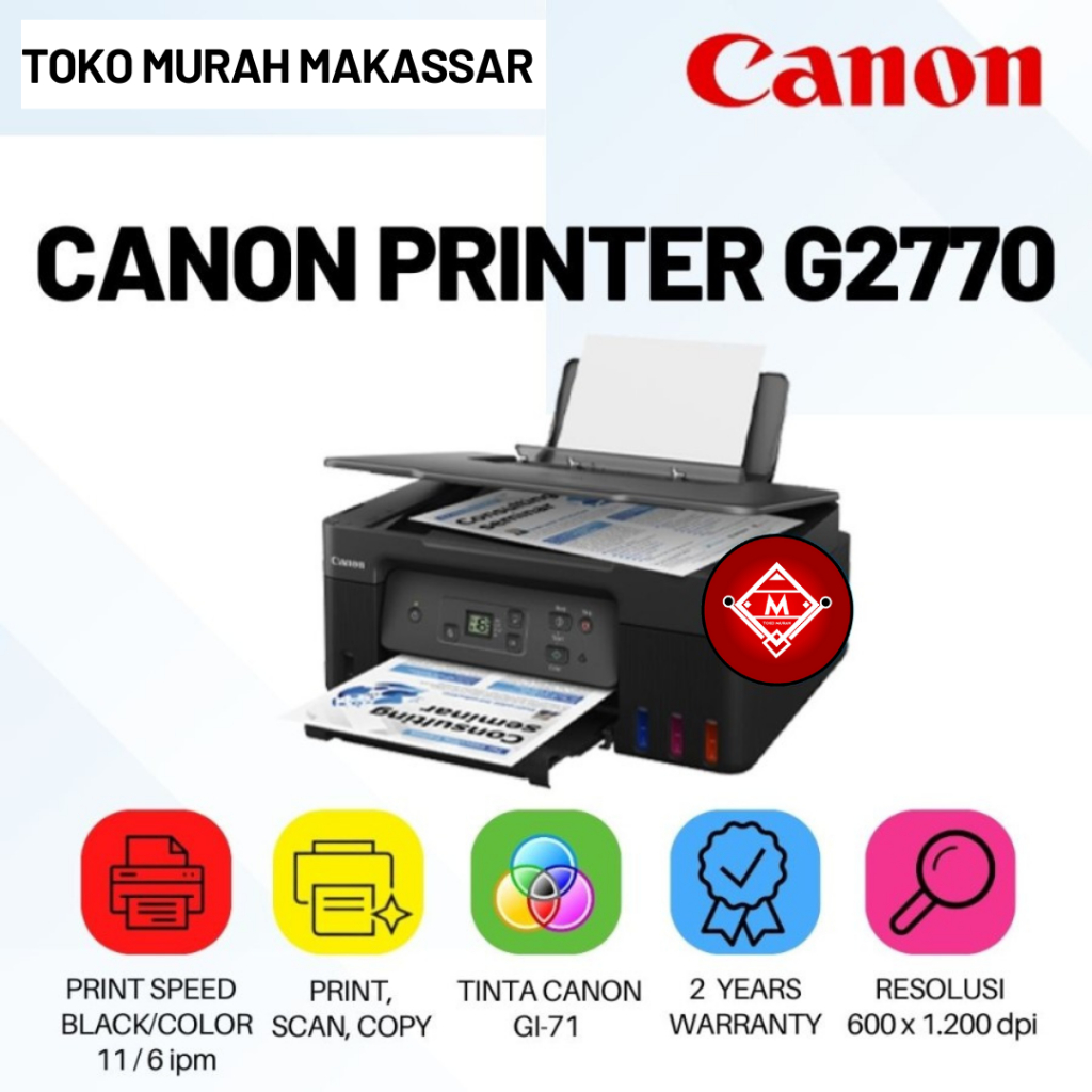 Jual Printer Canon Pixma G2770 Ink Tank Scan Copy Print Garansi Resmi ...