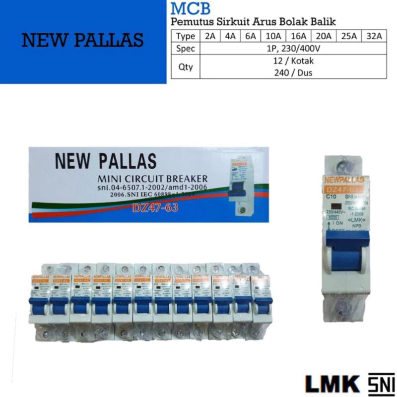 Jual MCB Listrik New Pallas/Neolus/meiko/Szmr 2A 4A 6A 10A 16A | Shopee Indonesia