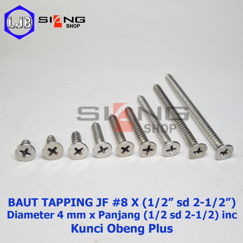 Jual Baut Stainless JF #8 Sekrup Tapping Screw | Shopee Indonesia