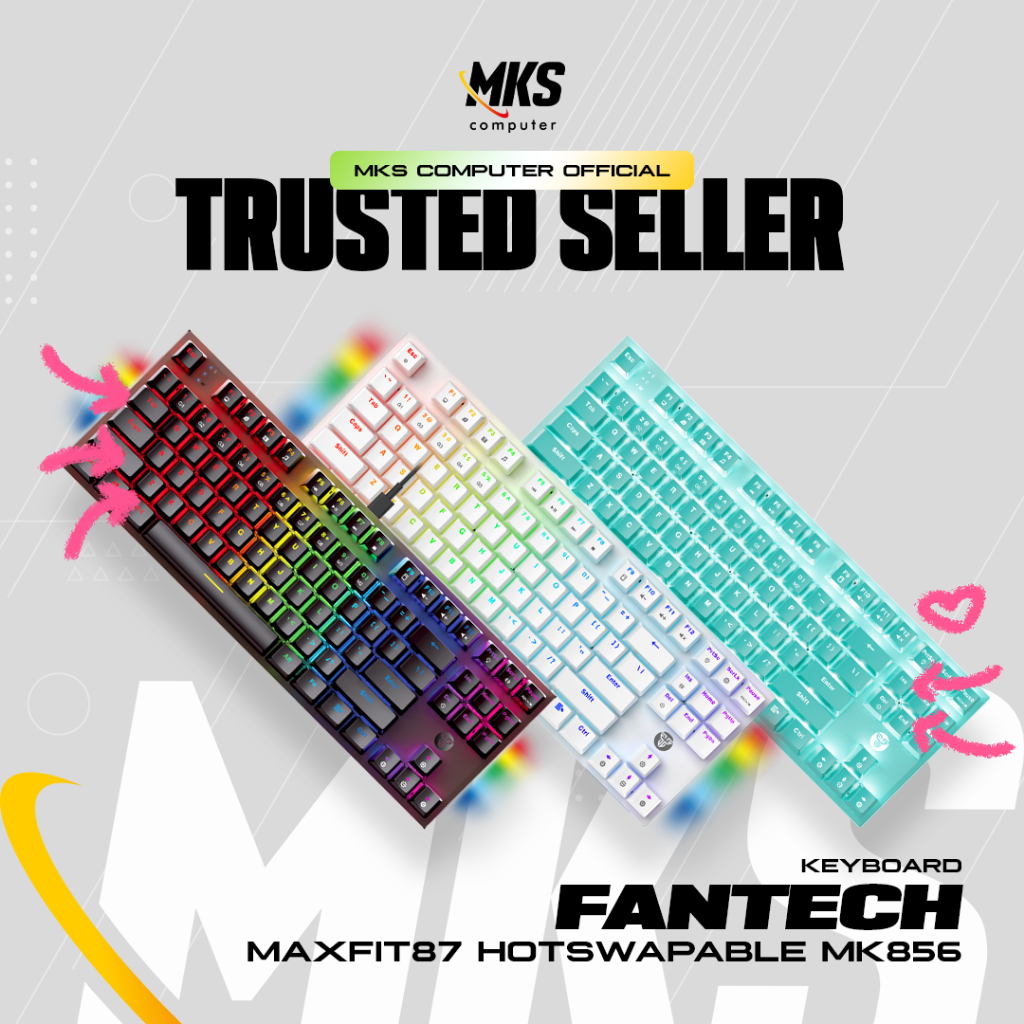 Jual Fantech MAXFIT87 Hotswap 5 pin Keyboard Gaming Mechanical MK856 ...