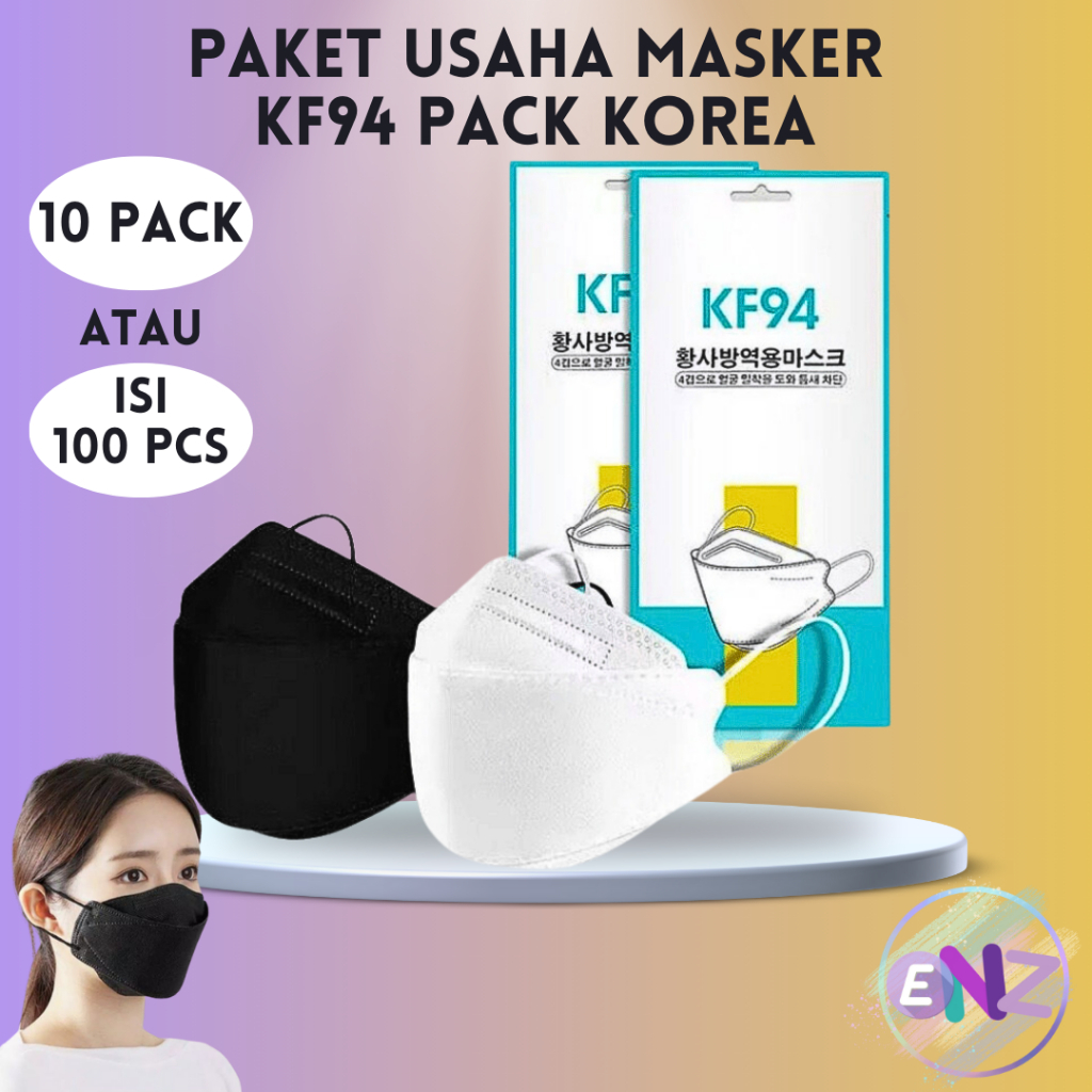 Jual ENZ ® 10 PACK PAKET USAHA MASKER KF94 KF 94 PACK KOREA 4 PLY ...