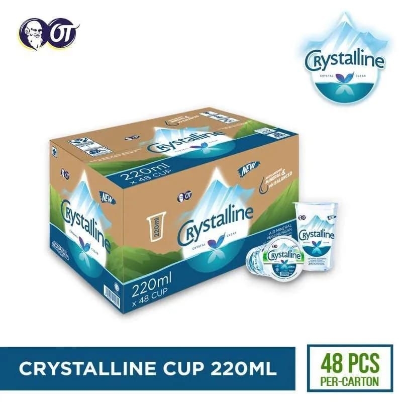 Jual Crystalin Air Mineral 1 Dus isi 48 Crystalline 200 ml Crystaline ...