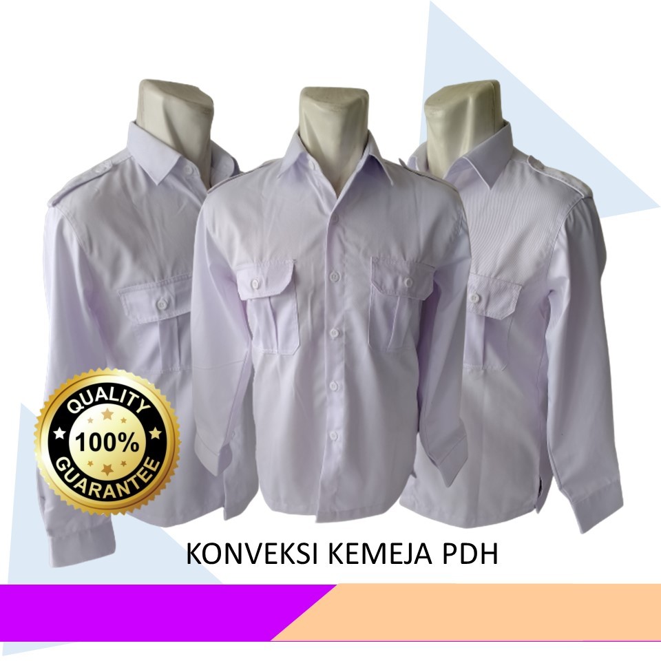 Jual Kemeja PDH Putih Bahan Adem, Kemeja PDH Putih Bahan Nagata Drill ...