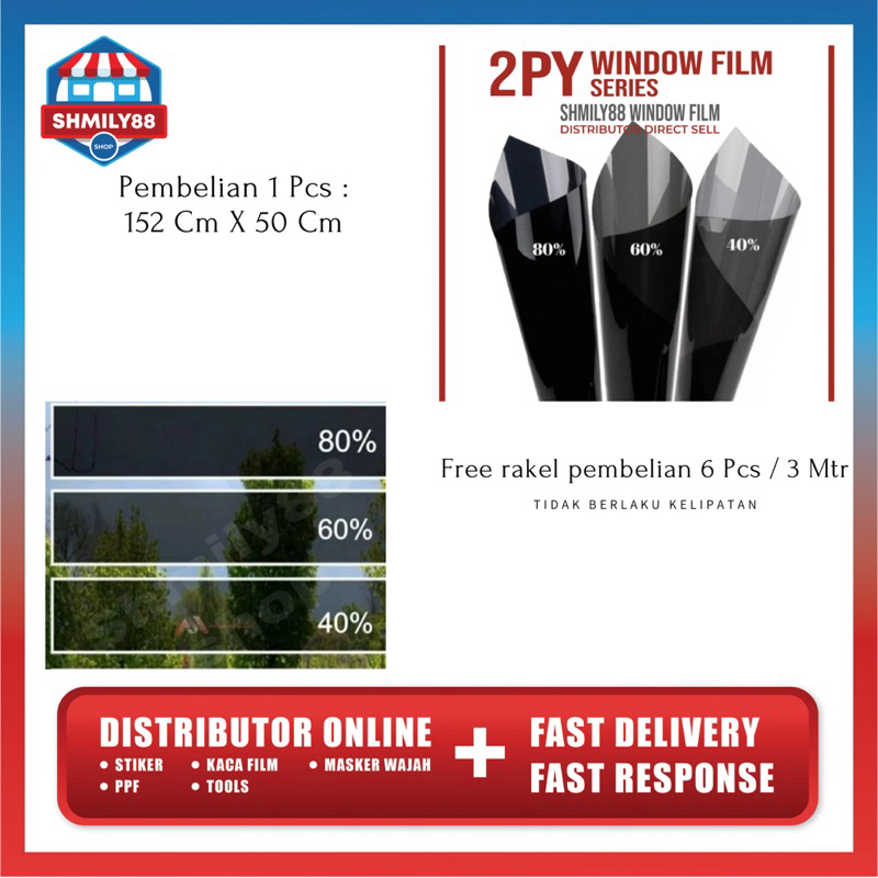 Jual Kaca Film Riben Hitam UV 400 Kaca Film IRR Tinggi Kaca Film Clear ...