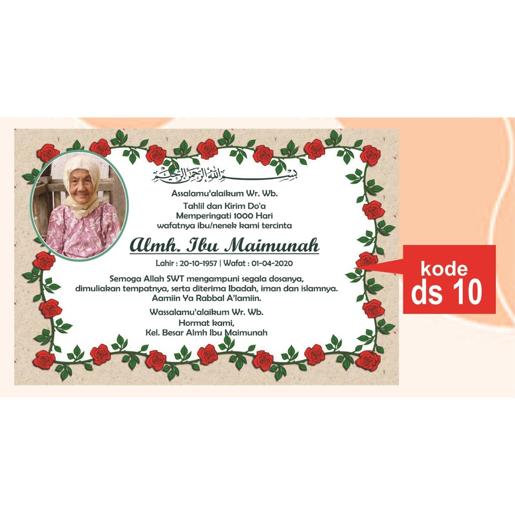 Jual Cetak Stiker Mengenang 40/100/1000 Hari Wafatnya, pakai photo ...