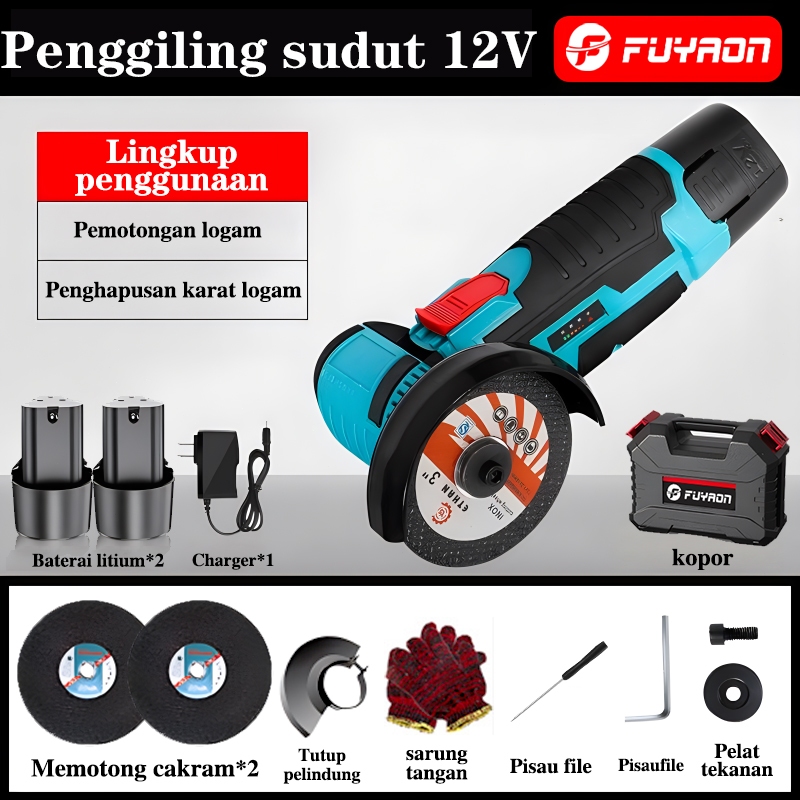 Jual COD ⚡ Gerinda Mini Cordless 12V/16.8V 1baterai/2baterai Mesin ...