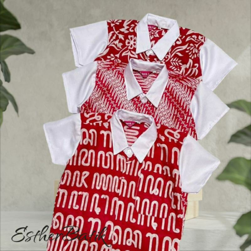 Jual KEMEJA BATIK MERAH PUTIH ANAK LAKI LAKI BATIK JAWARA BAHAN KATUN ...