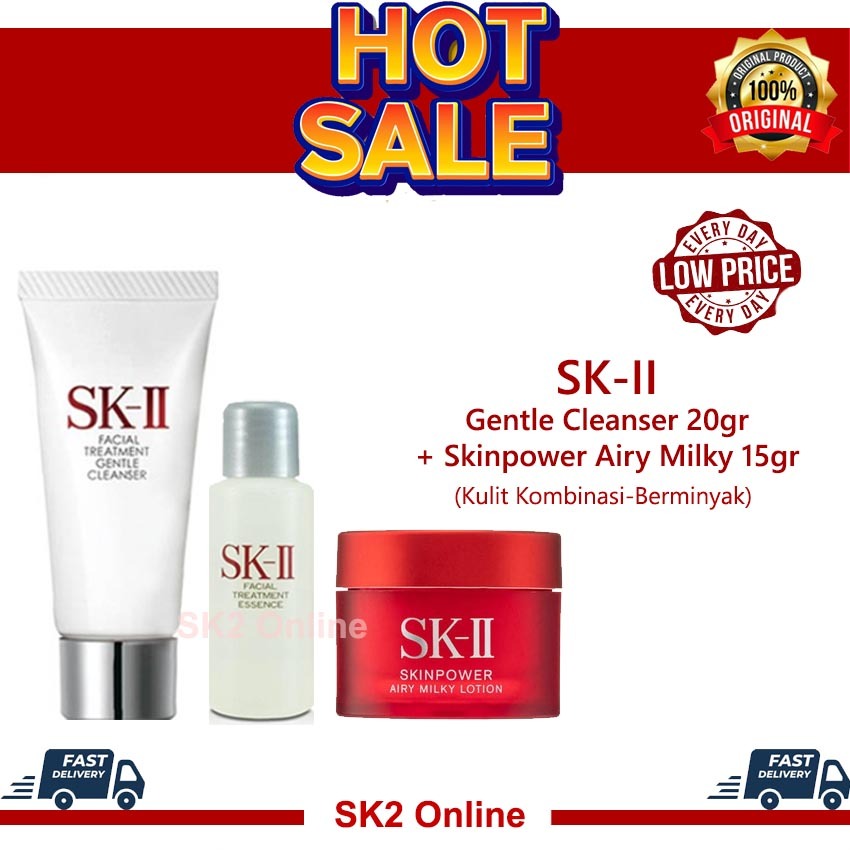 Jual SK II SK2 SKII Paket Gentle Cleanser + FTE + Skinpower Airy Milky Lotion | Shopee Indonesia