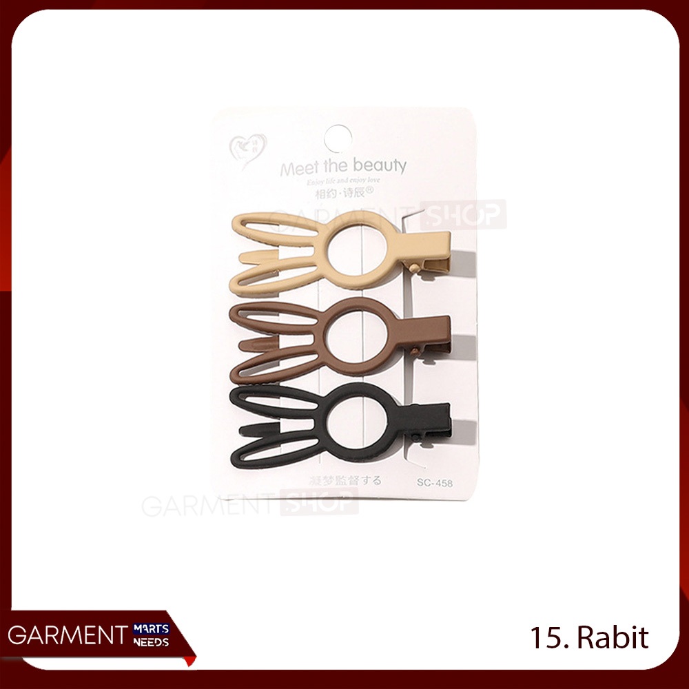 Jual Jepit Rambut Korea Hairpin Poni Lucu Jepitan Poni isi 3 Korean ...