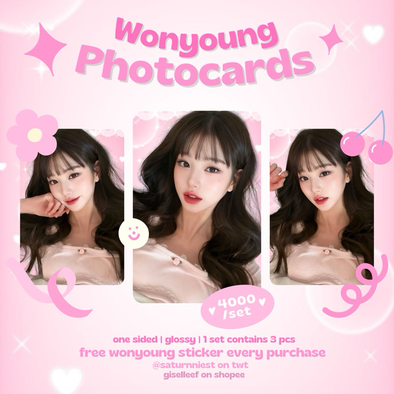 Jual (MIN CO 10 RIBU) IVE WONYOUNG FANMADE PHOTOCARD PHOTOCARDS UNOFFICIAL PINK VER KPOP ...