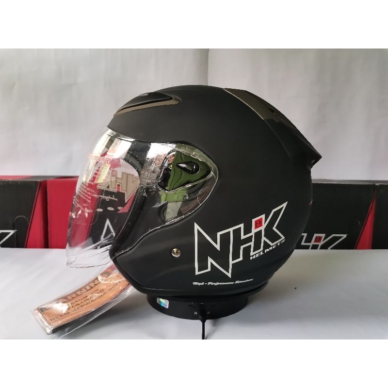 Jual NHK | HELM NHK R6 SOLID BLACK DOFF | HELM NHK HALF FACE ORIGINAL ...