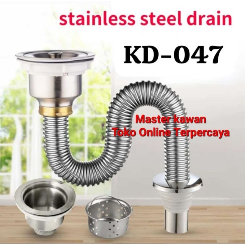 Jual Selang Kitchen Sink Stainless SUS 304 + Afur /Selang Pembuangan ...