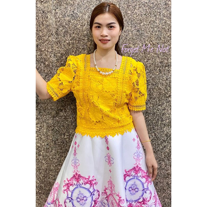 Jual Atasan cantik dari forget me not choltida brokat kerah kotak | Shopee Indonesia