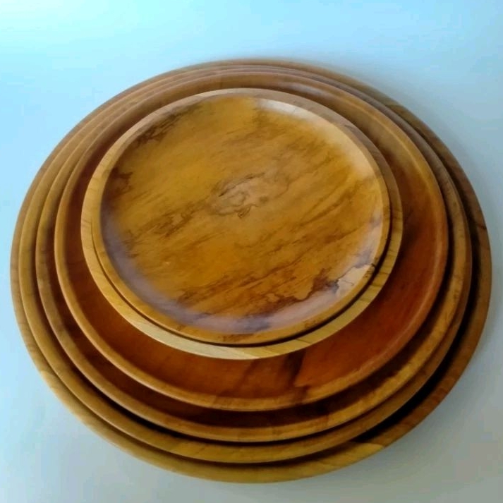 Jual piring kayu jati asli kwalitas premium | Shopee Indonesia