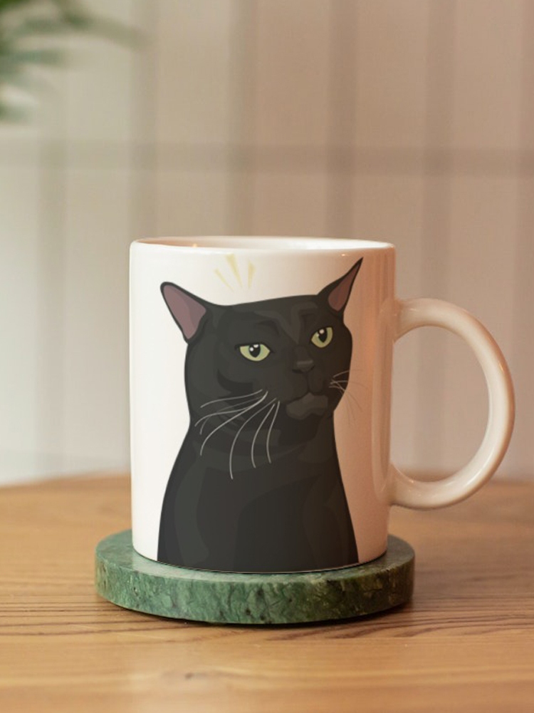 Jual Custom Mug / Gelas / Cangkir | Zoning Out Cat - Kucing meme ...