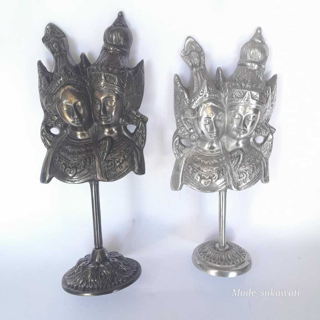 Jual Patung Rama Sita Dewa Dewi Stand berdiri Logam Hiasan pajangan ...