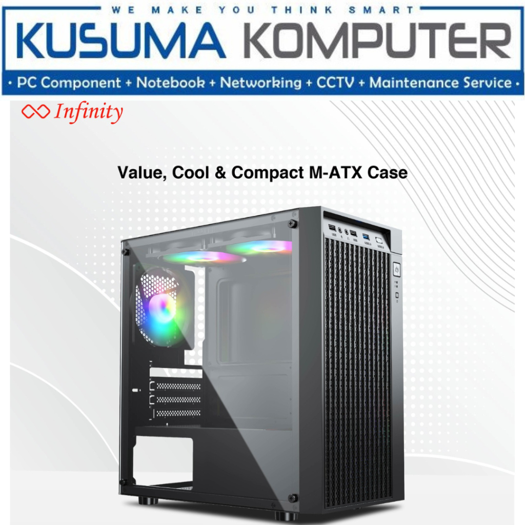 Jual Casing Infinity Strike + 3 Fan RGB Micro ATX Gaming Case | Shopee ...