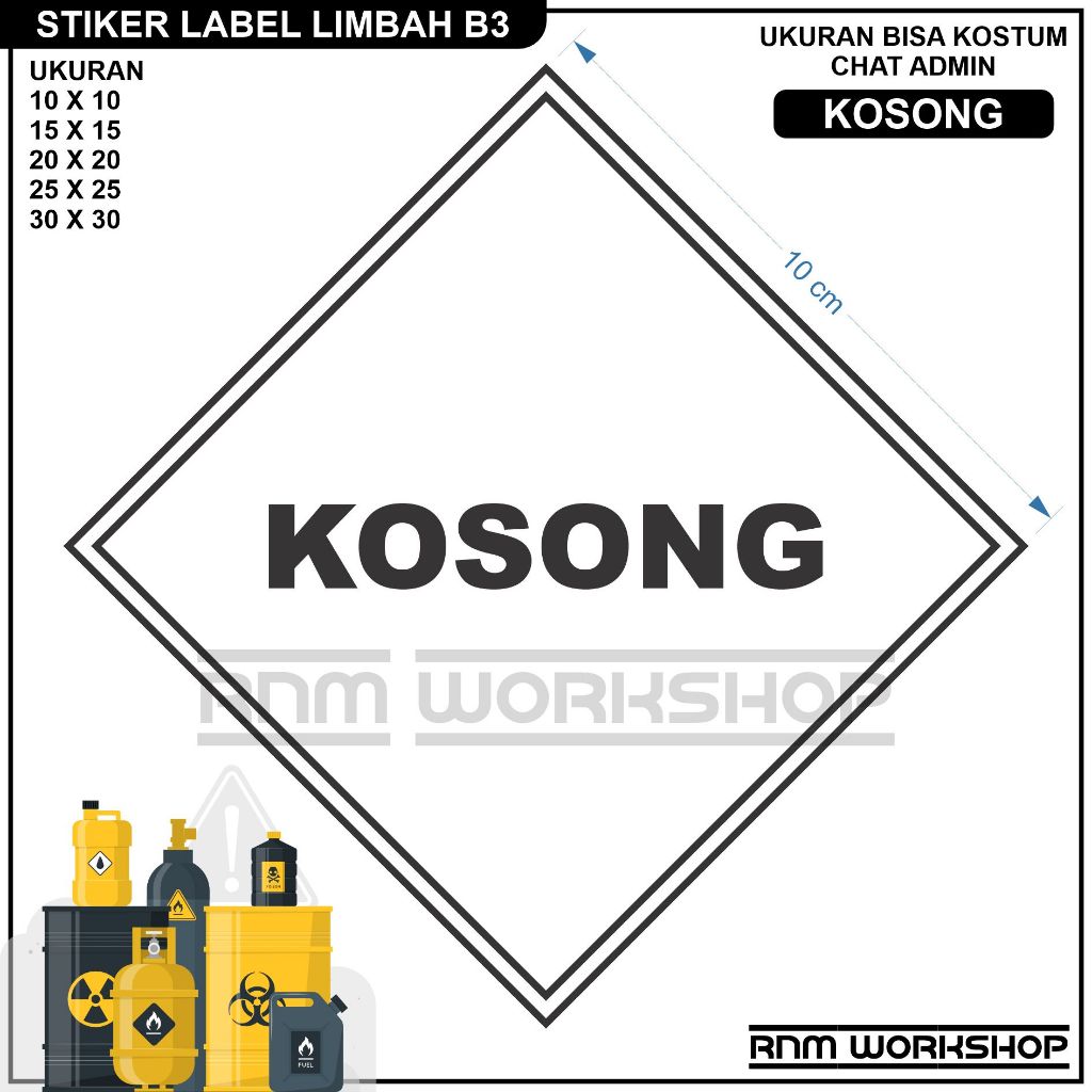 Jual Sticker Label Tanda Limbah B3 ukuran bisa kostum | Shopee Indonesia